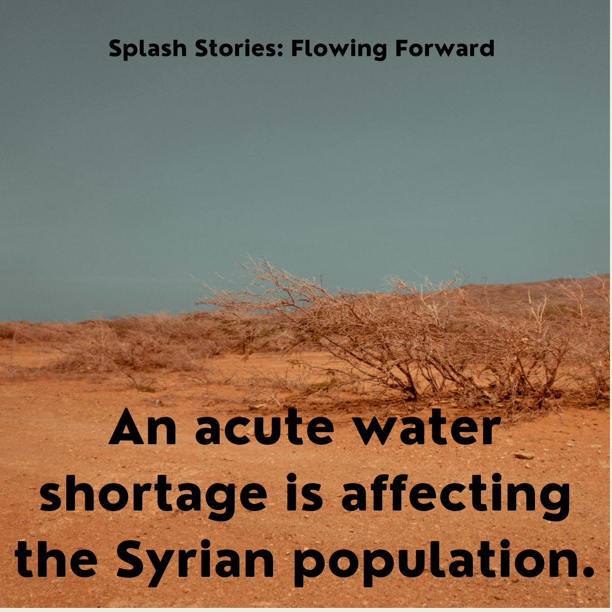 It's here to stay! An acute water shortage is affecting the Syrian ...